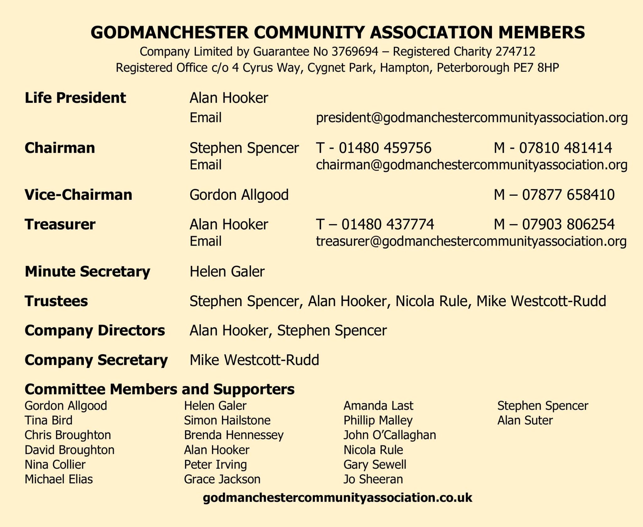 Committee members – Godmanchester Community Association